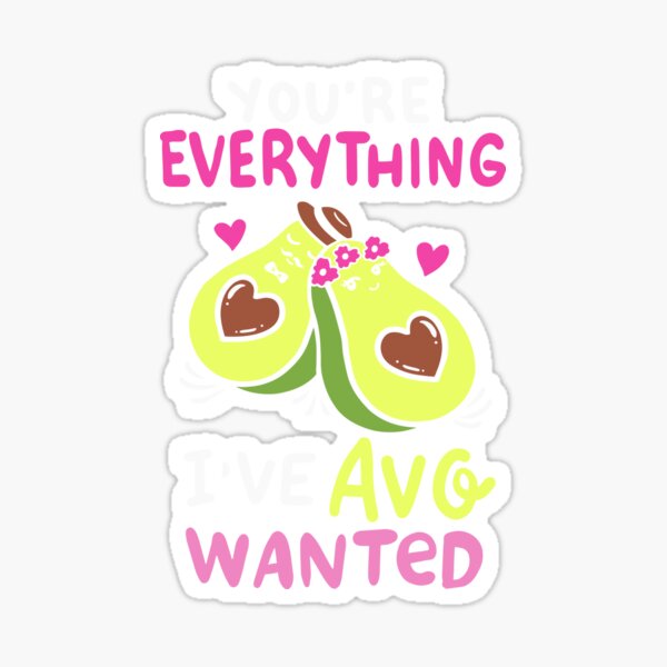 "Avo Wanted Vegan Avocado Valentine's Hearts Day" Sticker by haselshirt ...