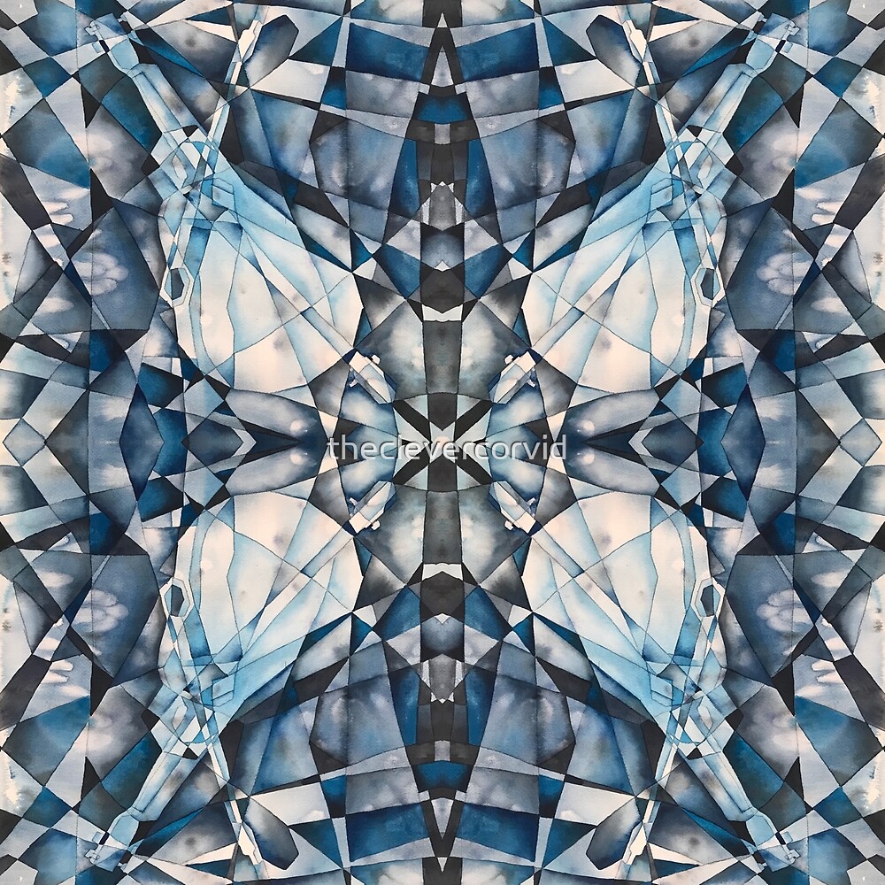 "Blue Cubism Acoustic Guitar" by theclevercorvid | Redbubble