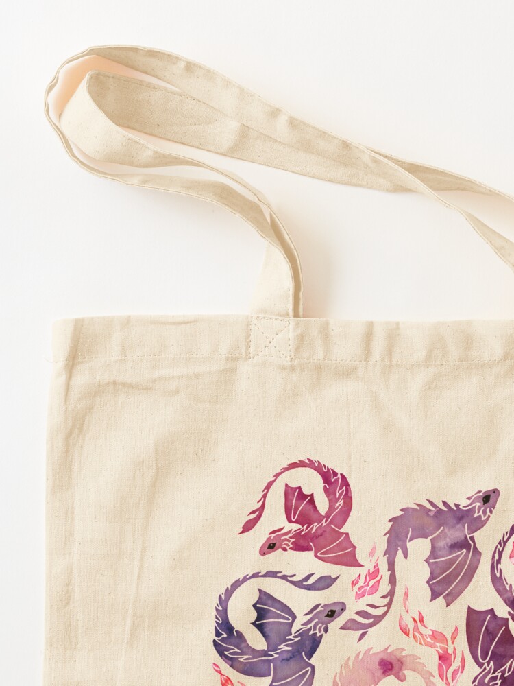 "Dragon fire pink & purple" Tote Bag for Sale by adenaJ | Redbubble