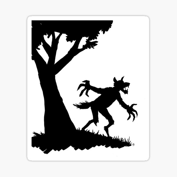 "Werewolf" Sticker by barnratcb | Redbubble