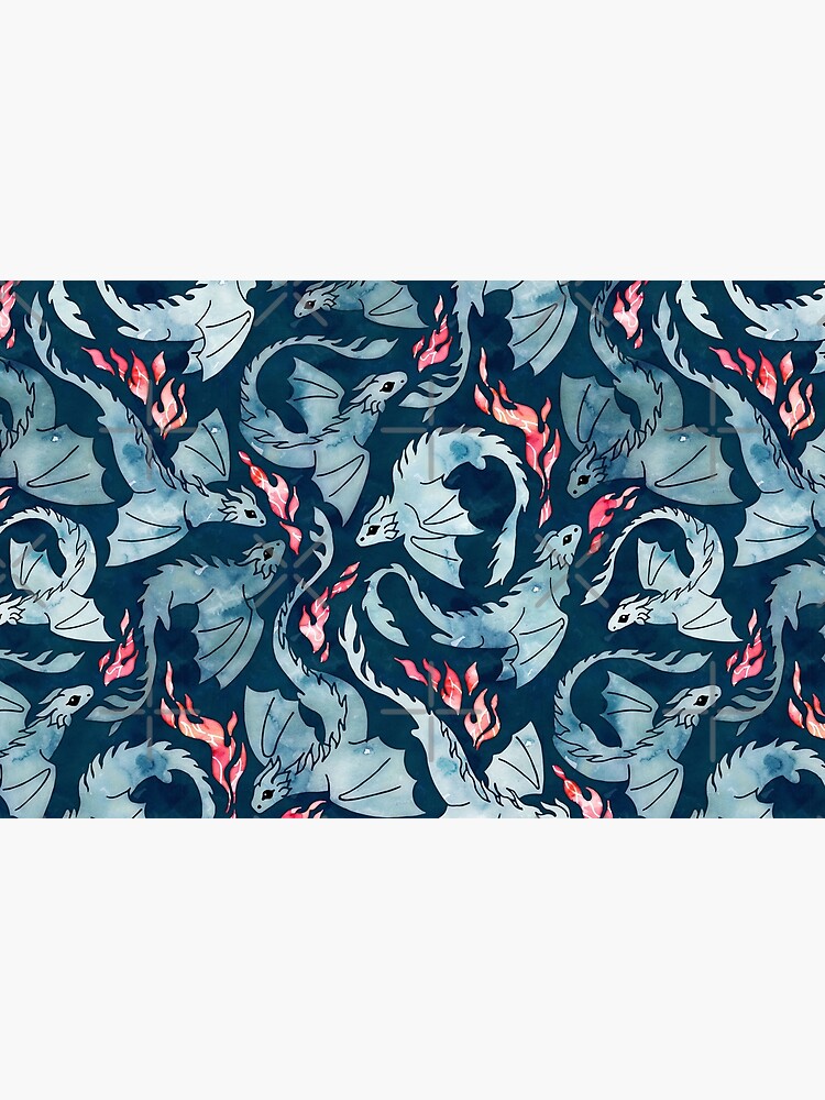 "Dragon fire dark blue" Zipper Pouch for Sale by adenaJ | Redbubble