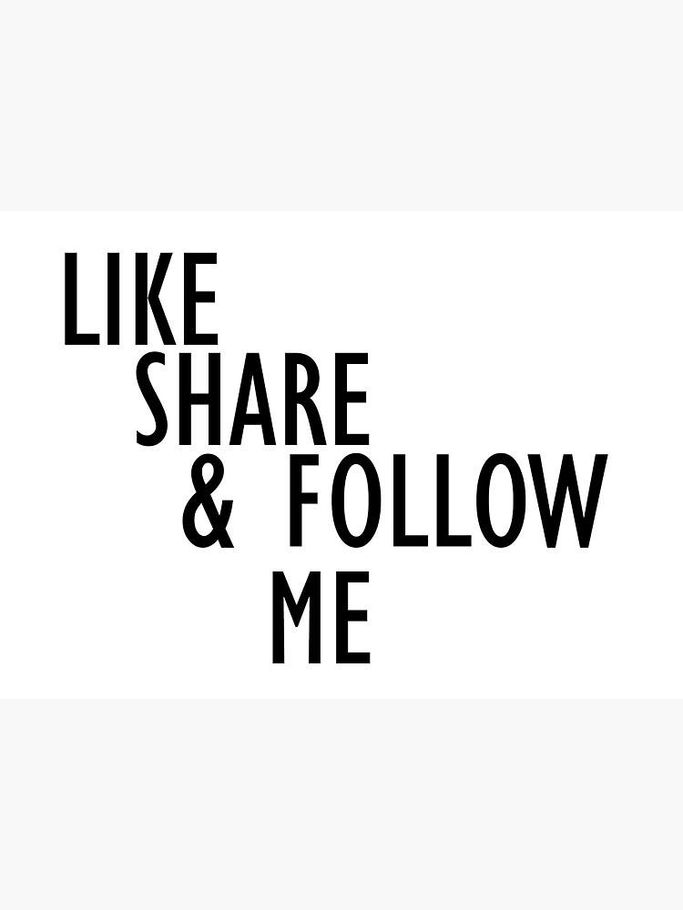 "Like, Share and Follow " Sticker for Sale by jfaz777 | Redbubble