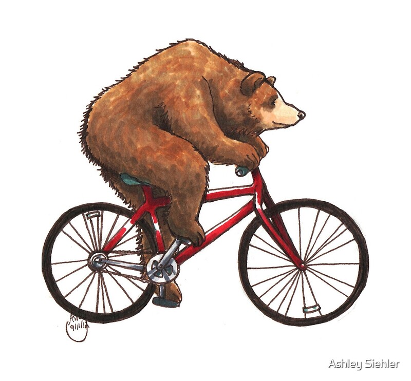 "Bear on a Bike" by Ashley Weiler | Redbubble
