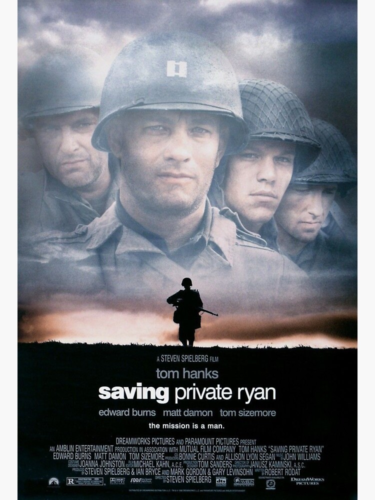 "saving private Ryan movie poster" Sticker for Sale by coconutsinmyass ...