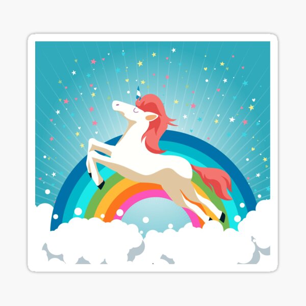 " Rainbow Unicorn Face" Sticker for Sale by Maroun | Redbubble