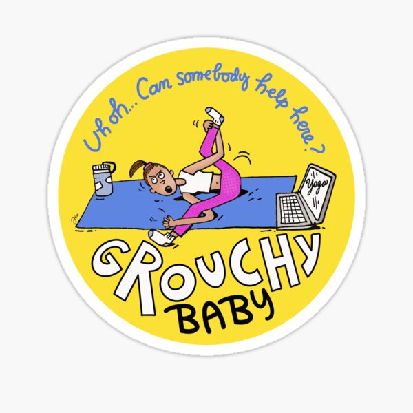 "Grouchy Baby Yoga Pose" Sticker for Sale by jillfix | Redbubble