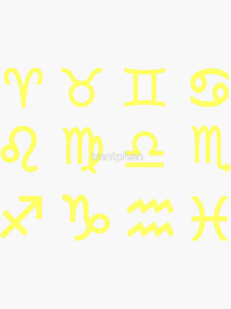 "Yellow Zodiac" Sticker for Sale by tmntphan | Redbubble