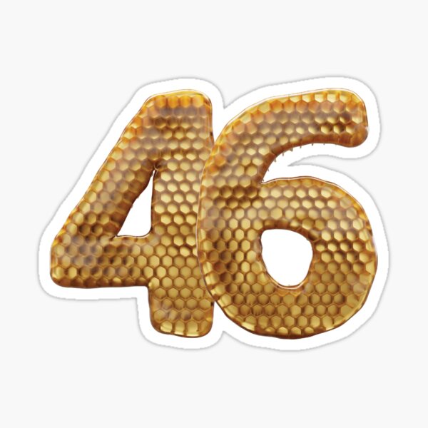 "46 Number 3d Honey Numbers Font" Sticker by HelloFromAja | Redbubble