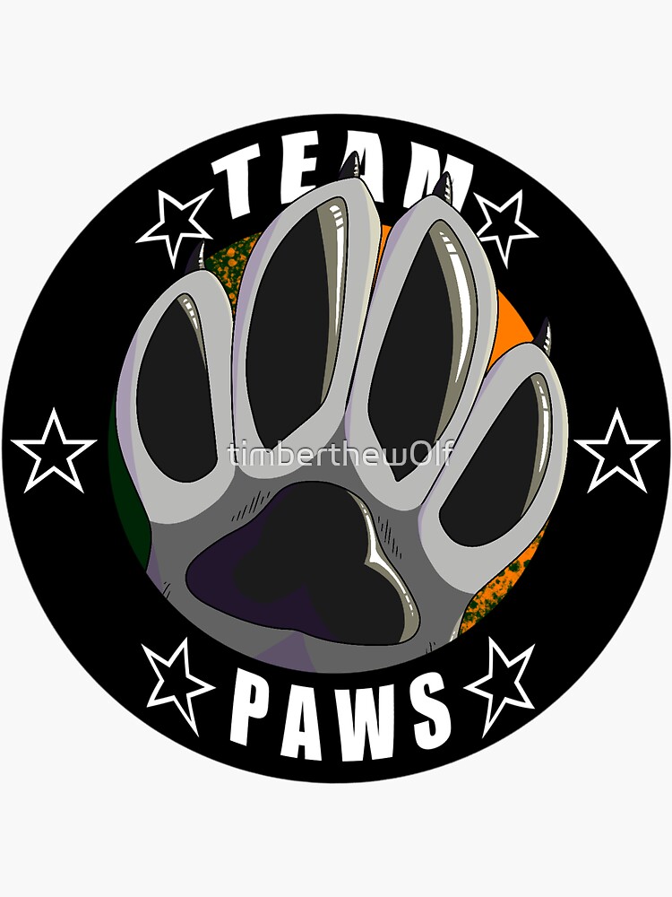 "Wolf Team Paws" Sticker by timberthew0lf | Redbubble