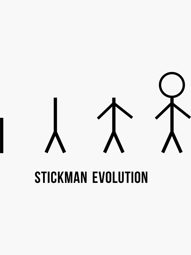 "Stickman Darwinism Evolution" Sticker for Sale by printadorable ...