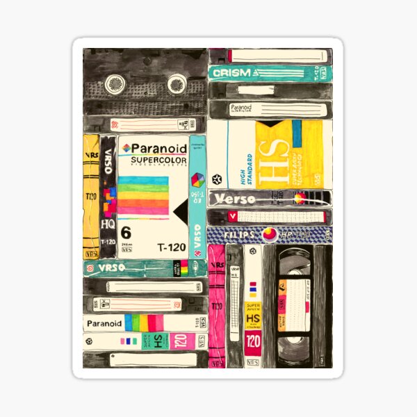 "Vintage VHS Tapes" Sticker for Sale by mathiole | Redbubble