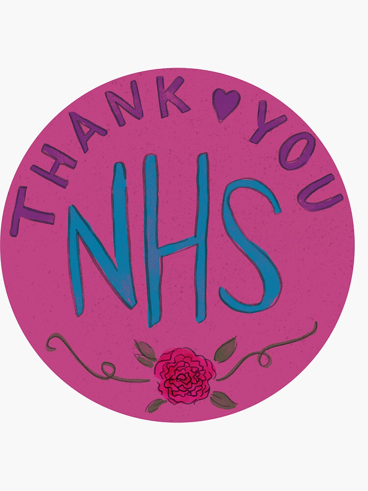 "Thank you NHS" Sticker by callmemaurice | Redbubble