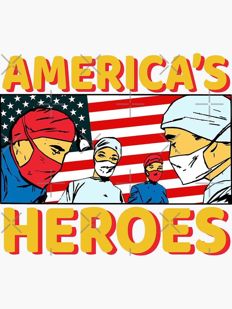 "Thanks Health Workers and First Responders - America's Heroes - Frontline Workers" Sticker for ...