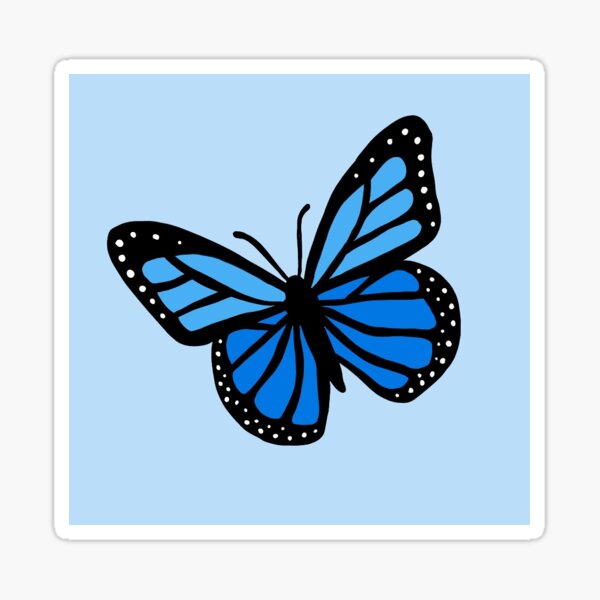 "Blue Butterfly" Sticker for Sale by DKDESIGNS- | Redbubble