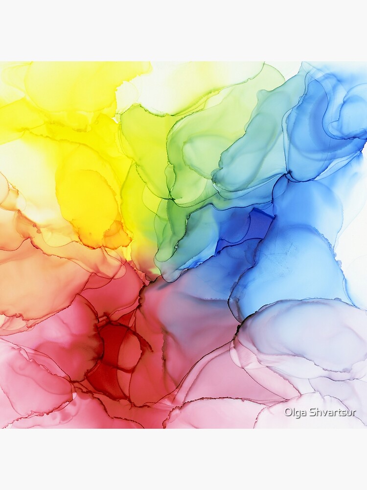 "Flowing Rainbow Ink Ethereal Abstract Painting" Photographic Print by ...