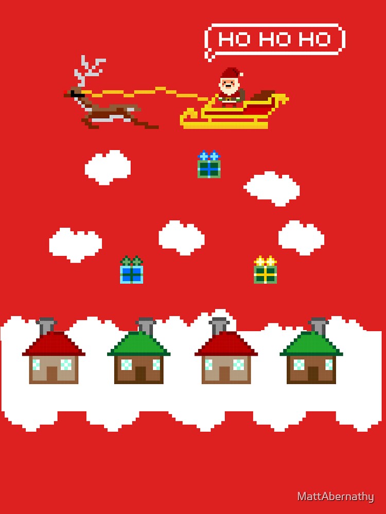 "8 Bit Santa" T-shirt by MattAbernathy | Redbubble