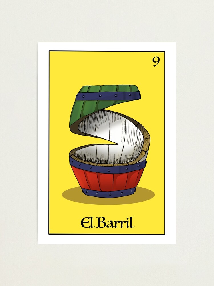 Lámina fotográfica «Tarjeta El barril de Lotería Mexicana re ilustrada ...