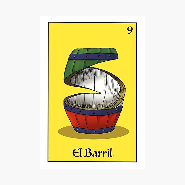Lámina fotográfica «Tarjeta El barril de Lotería Mexicana re ilustrada ...