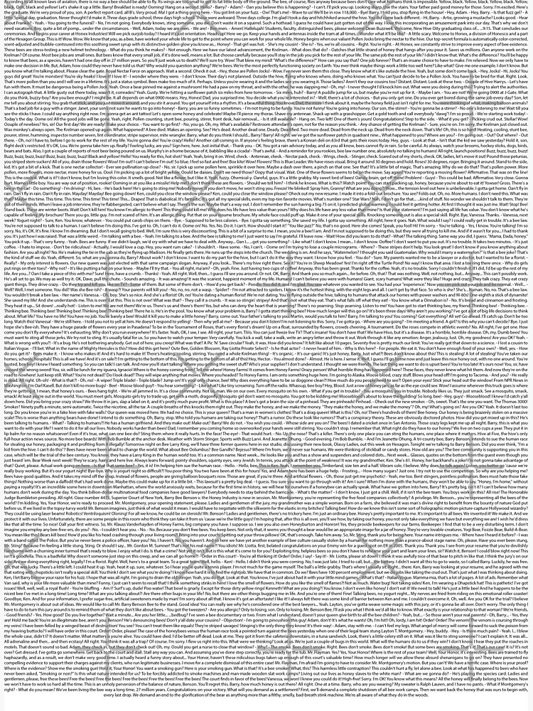 Póster «HD Bee Movie Complete Script Art» de KaiserFrei | Redbubble