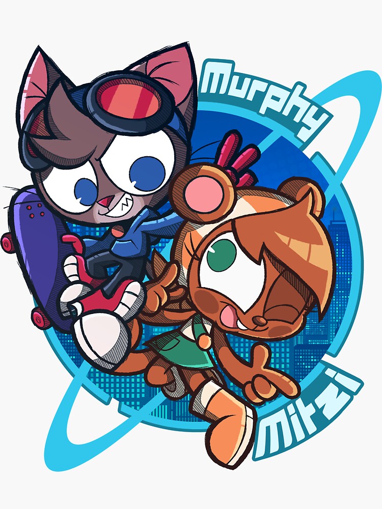 "Orbital Murphy & Mitzi" Sticker for Sale by AJMarekArt | Redbubble