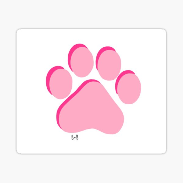 "bright pink paw print" Sticker by blaise-bentley | Redbubble