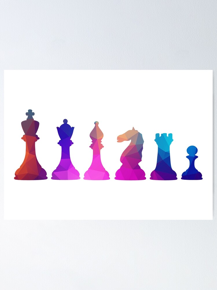 "Colorful Chess Pieces" Poster by PH-Design | Redbubble