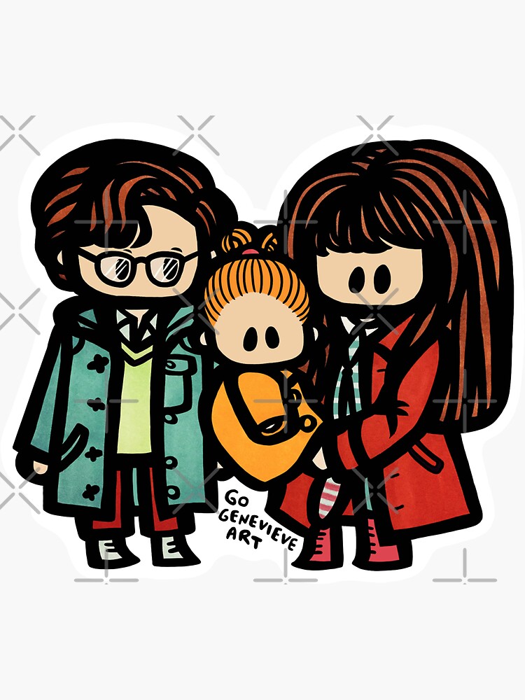 "ASOUE Baudelaires (with white outline)" Sticker by gogenevieve | Redbubble