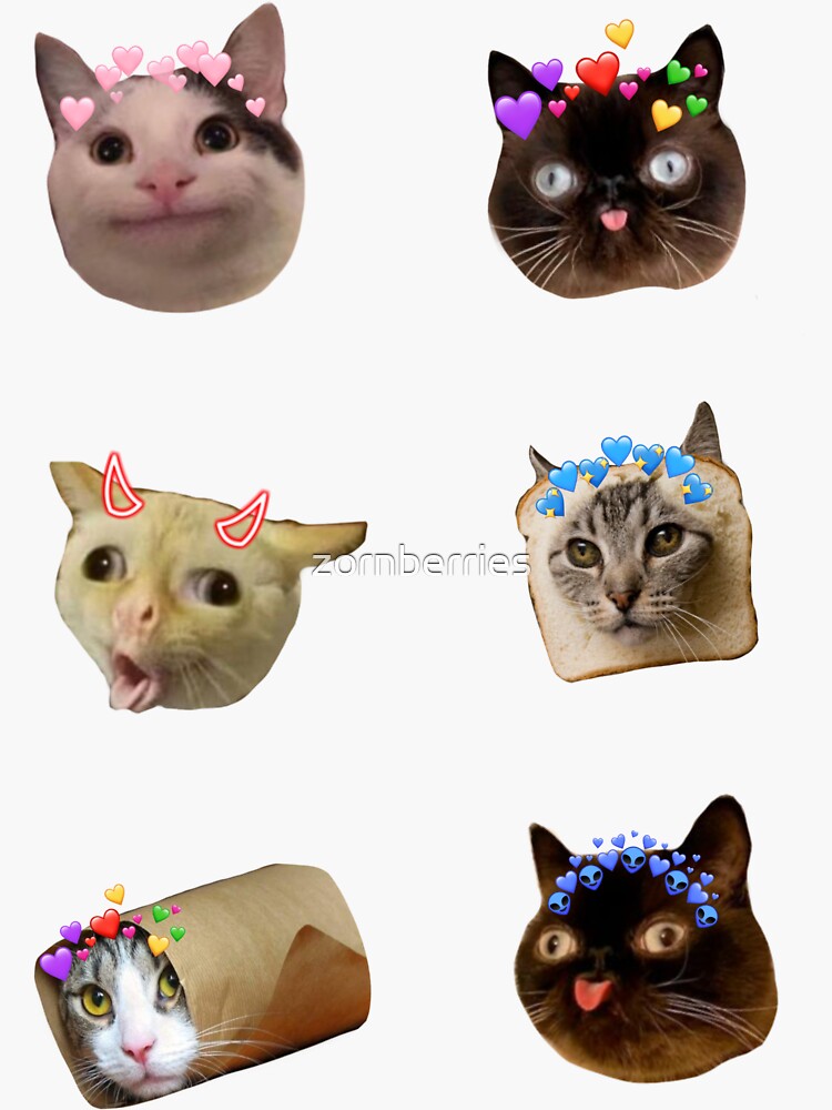 "cat meme sticker pack!! " Sticker for Sale by zornberries | Redbubble