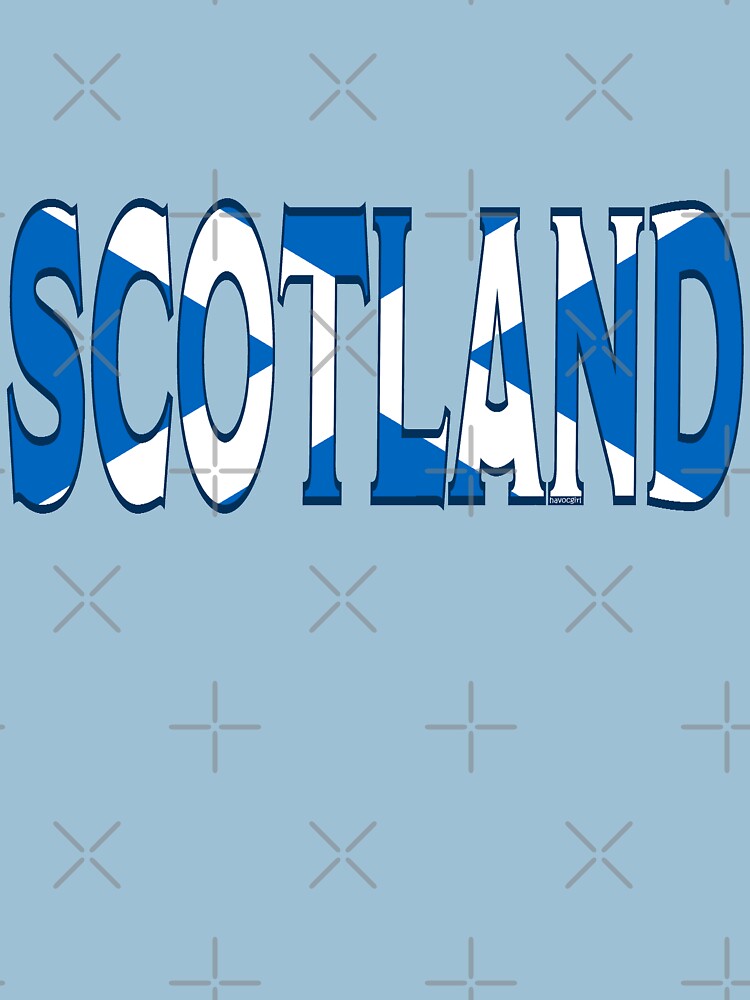 "Scotland Font with Scottish Flag" T-shirt by Havocgirl | Redbubble