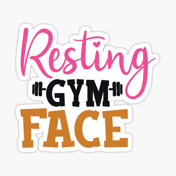 "Resting gym face" Sticker for Sale by bkroijer | Redbubble