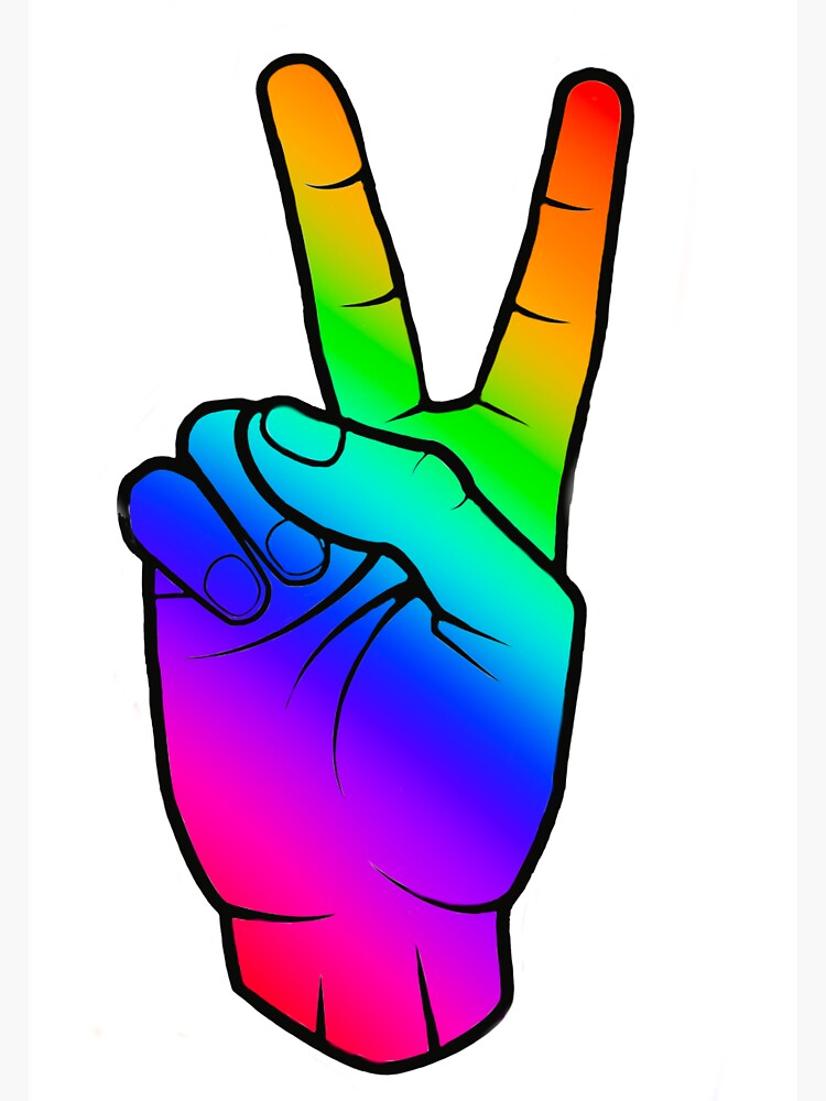 "Rainbow Peace sign" Sticker by Gcshine | Redbubble