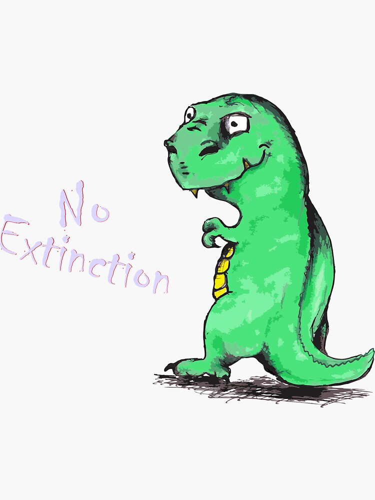 "No Extinction Dinosaur T-Rex dark background" Sticker by 4EverOdd ...