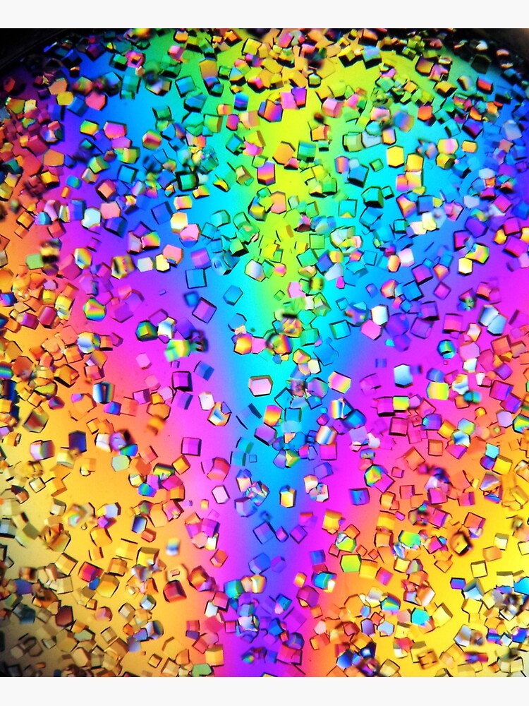 "Crystalline Rainbow Under the Microscope" Sticker by Bibliodude ...