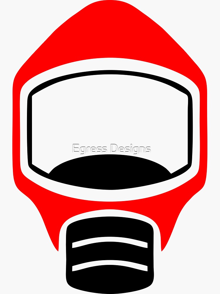 "Emergency Escape Mask (or Smoke Hood, or Gas Mask) Sign" Sticker for ...