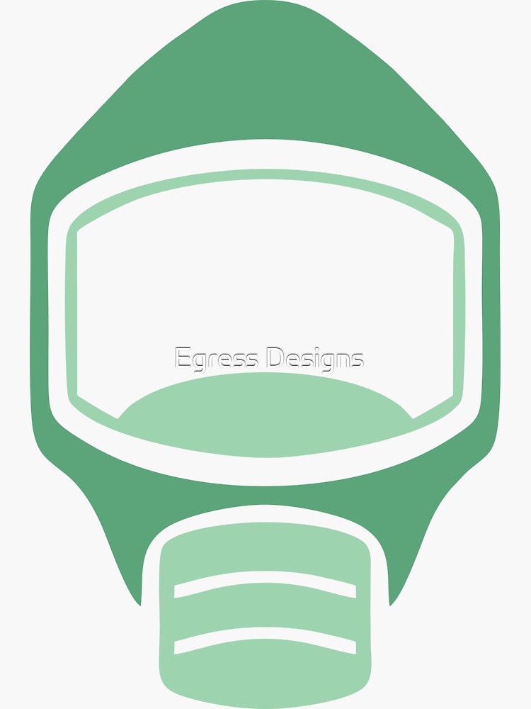 "Emergency Escape Mask (or Smoke Hood, or Gas Mask) Sign" Sticker by ...