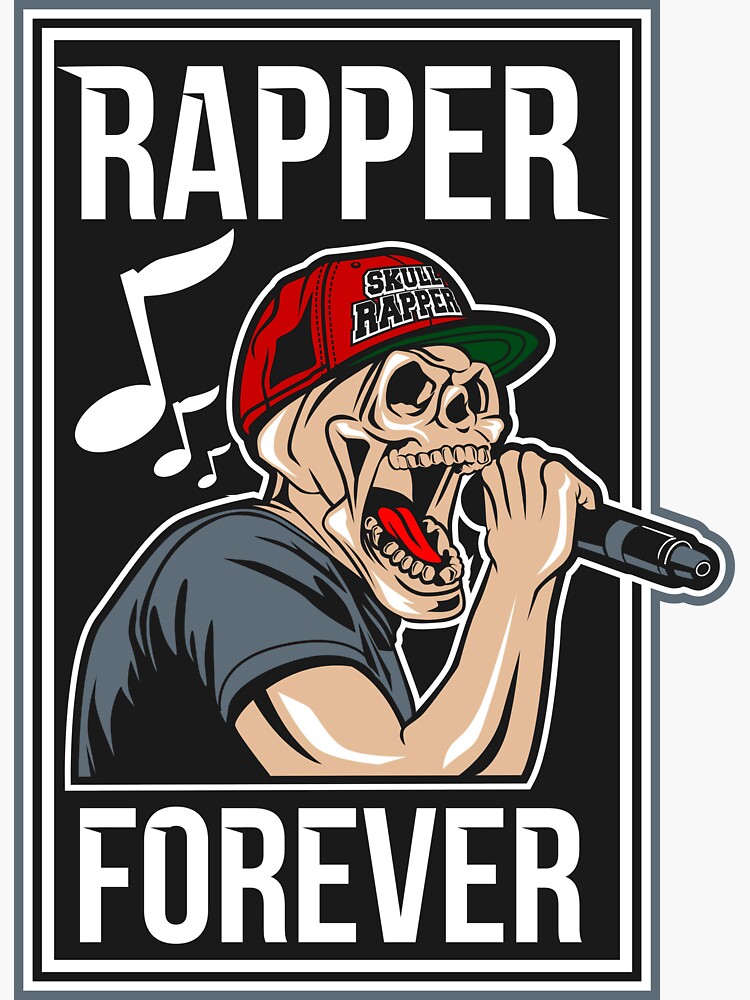 "the illustration of SKULL RAPPER" Sticker by BeanBeardy | Redbubble