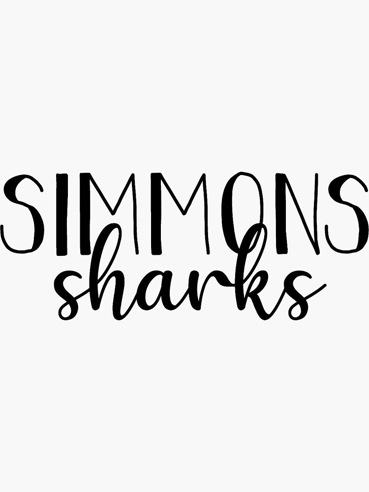 "Simmons Sharks Simmons University Simmons College" Sticker for Sale by ...