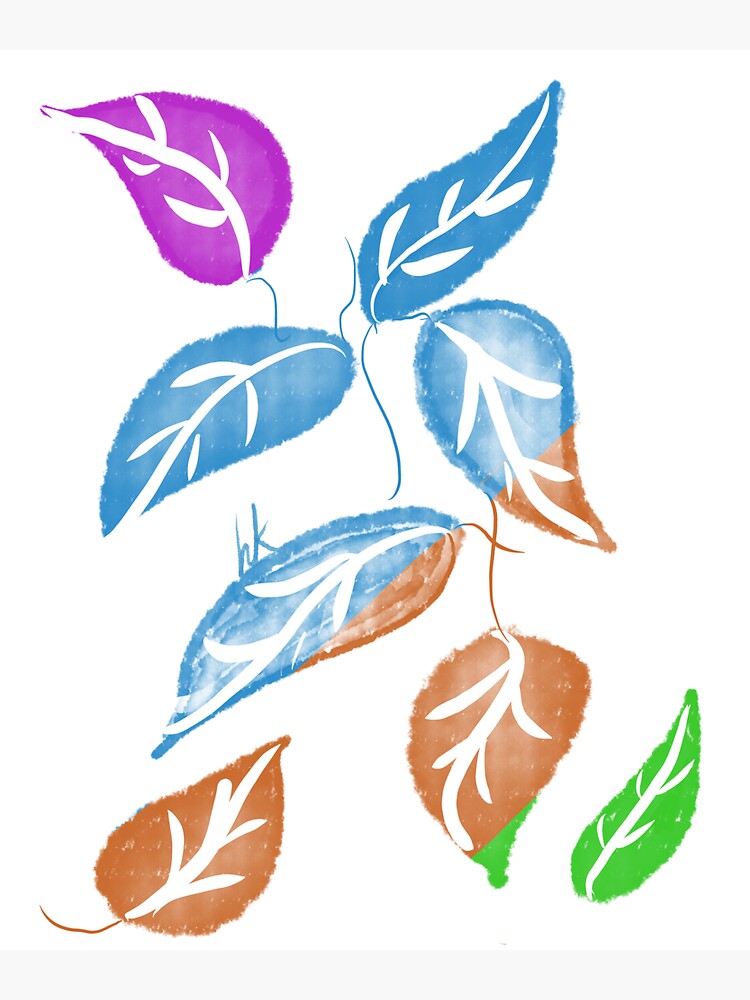 "Sgraffito-Like Beautiful Leaves" Sticker by LottieandDot | Redbubble
