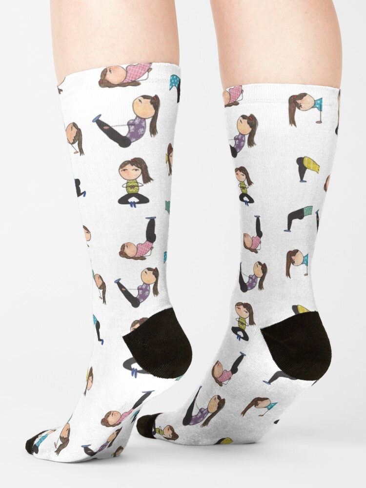 "Yoga Pose Girl" Socks by wildtangents | Redbubble