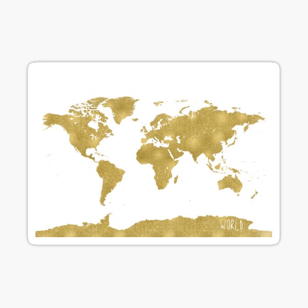 "World map Gold B" Sticker by Pranatheory | Redbubble