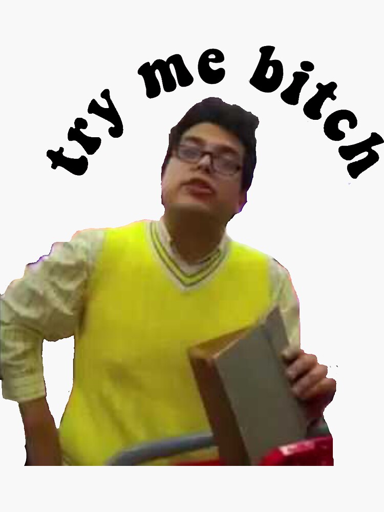"try me bitch meme" Sticker for Sale by allipally | Redbubble