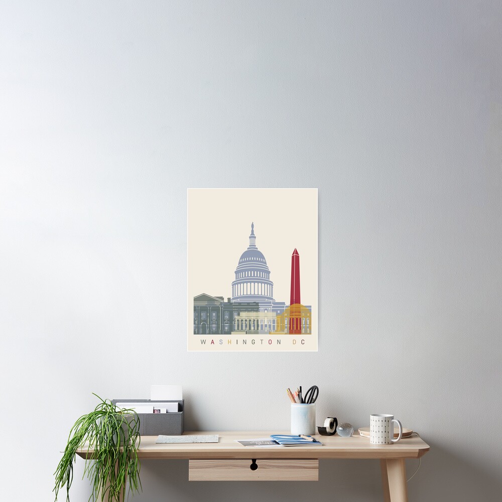 "Washington DC skyline poster" Poster for Sale by paulrommer | Redbubble