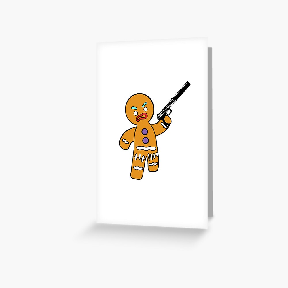 "Gingerbread Man Attack" Greeting Card for Sale by KonoClast | Redbubble