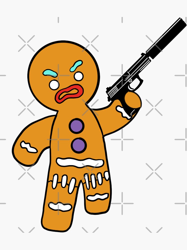 "Gingerbread Man Attack" Sticker for Sale by KonoClast | Redbubble