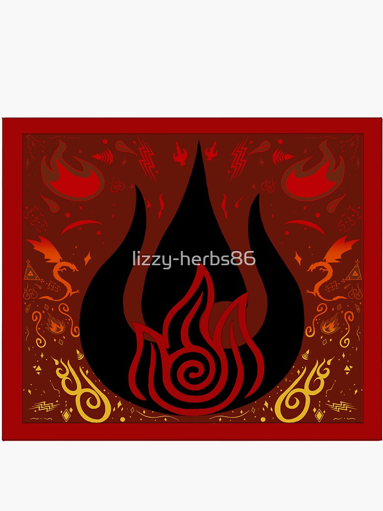 "Fire Nation" Sticker for Sale by lizzy-herbs86 | Redbubble
