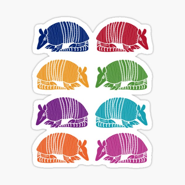 "Armadillos Rainbow Colored Pattern" Sticker for Sale by ...