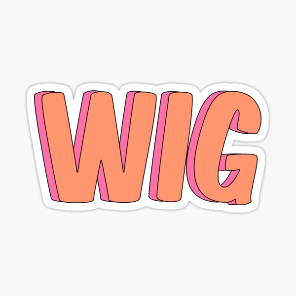 "wig" Sticker for Sale by Sabrinagray | Redbubble