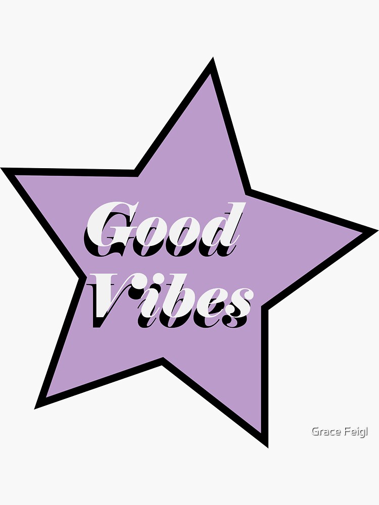 "Good Vibes Purple Star" Sticker by gracefeigl | Redbubble