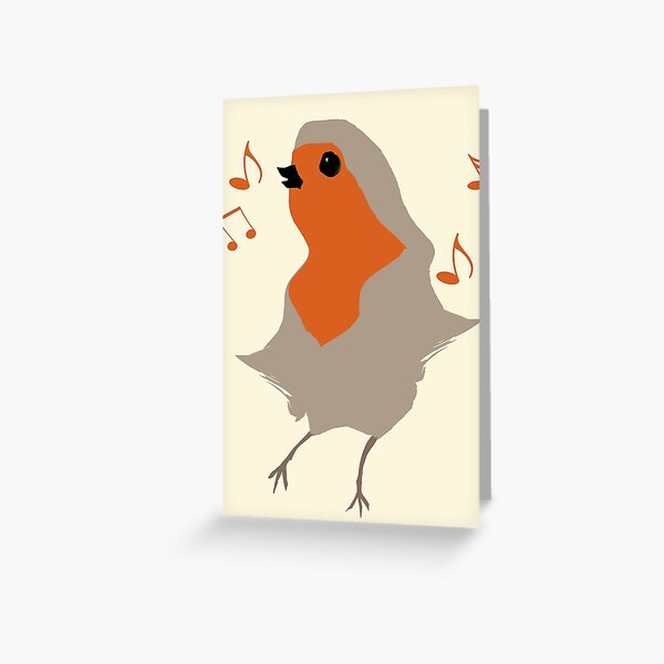 "Rockin' Robin Bird Singing Cartoon" Greeting Card for Sale by ...