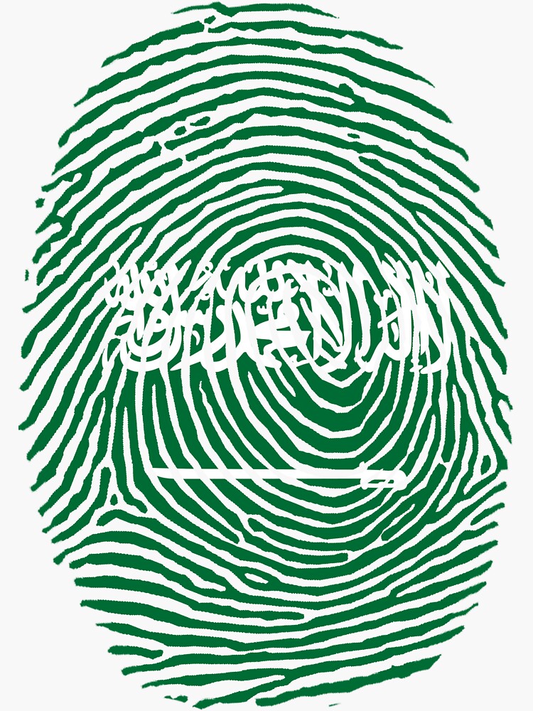 "Saudi Arabia Flag in a fingerprint " Sticker for Sale by ArabCorner ...